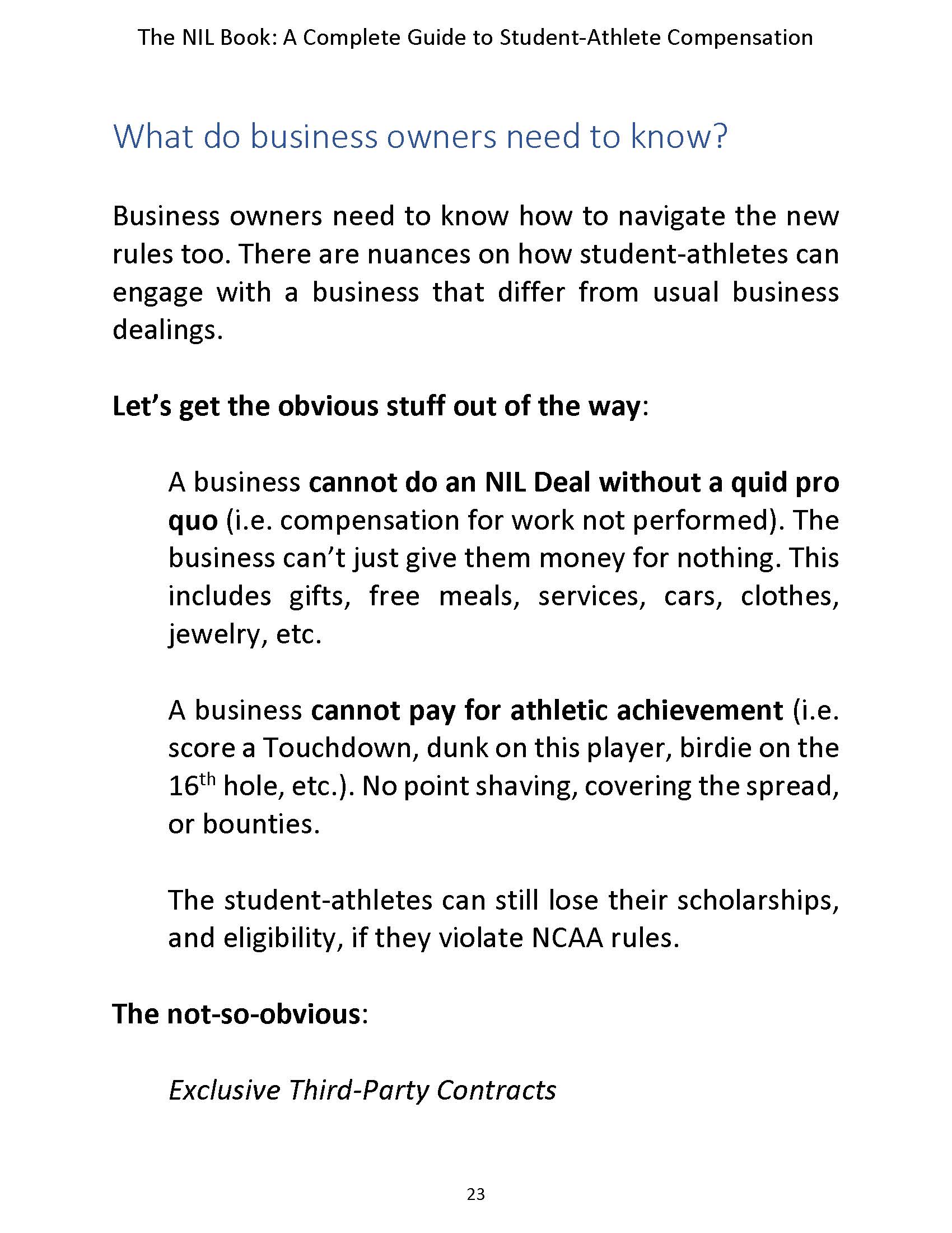 The NIL Book: A Complete Guide to Student-Athlete Compensation